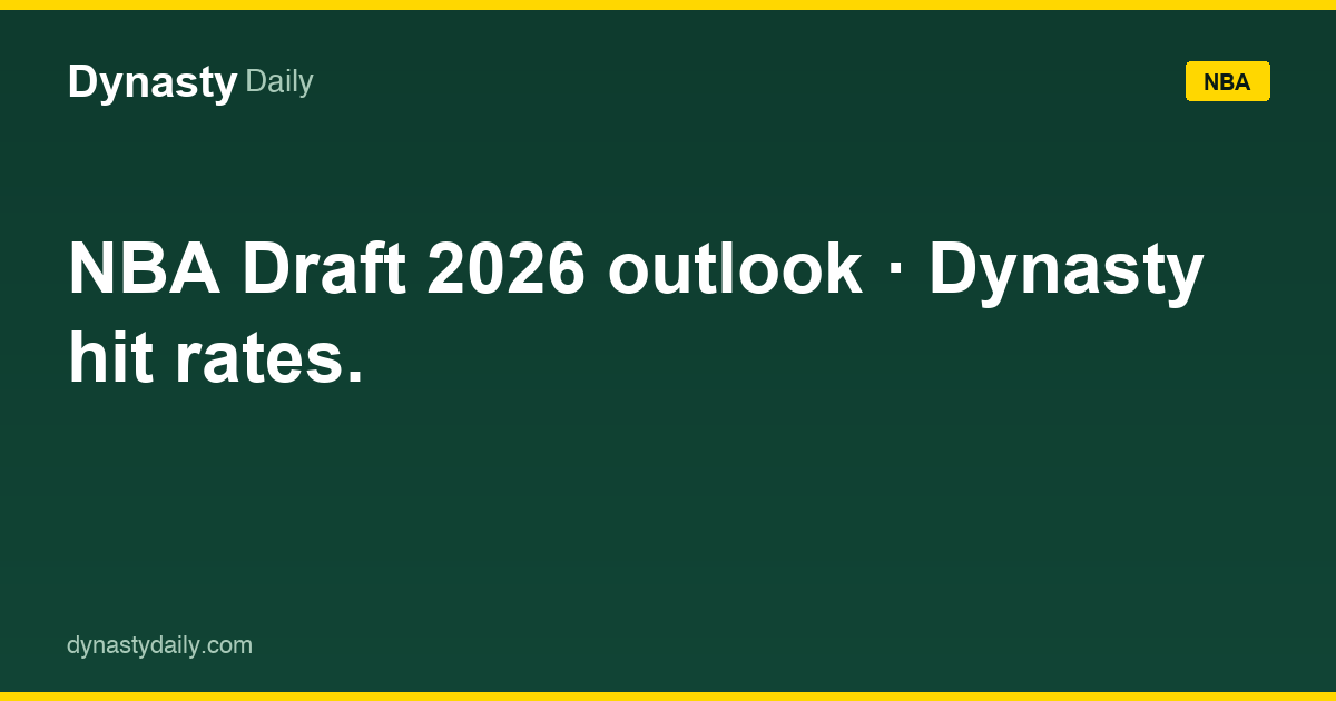 NBA Draft 2026 outlook · Dynasty hit rates | DynastyDaily